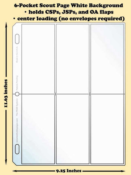 6-Pocket Scout White Polypropylene Archival Page (center loading ...